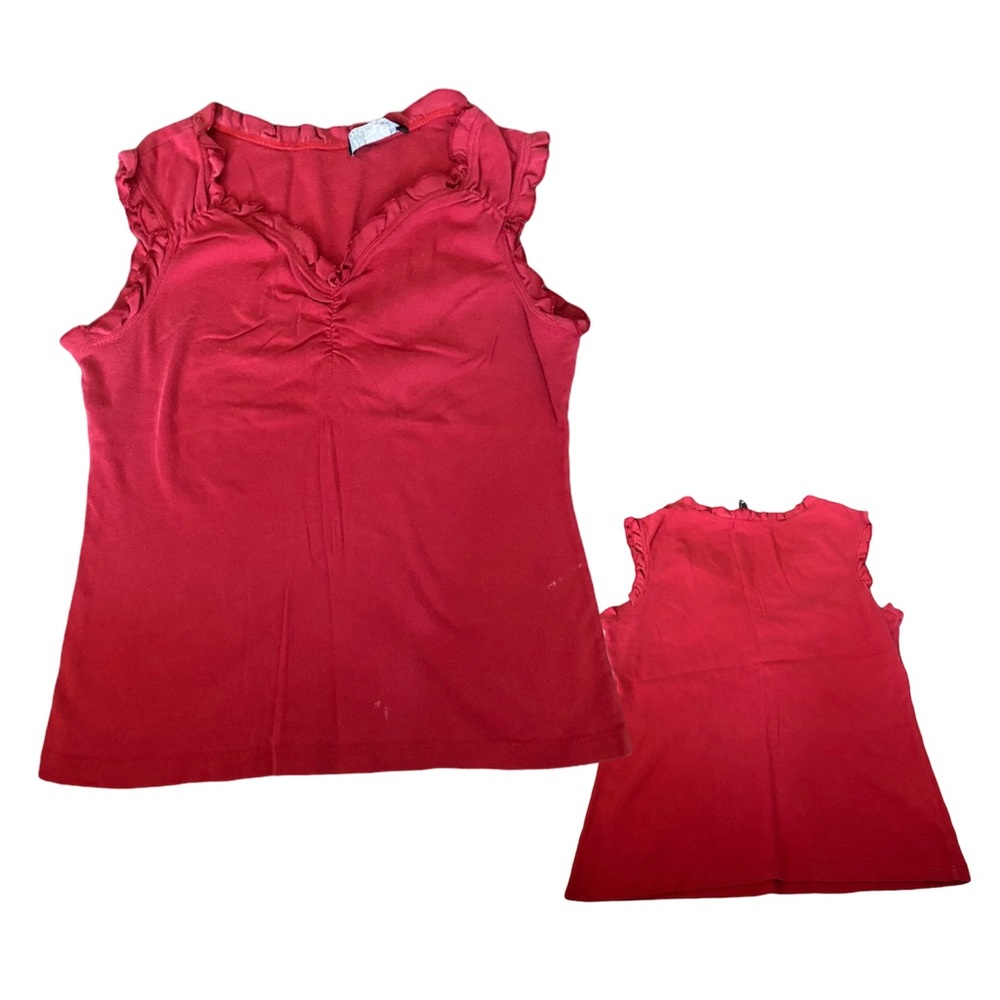 Vintage Actress Ruffled Red Top - Gem